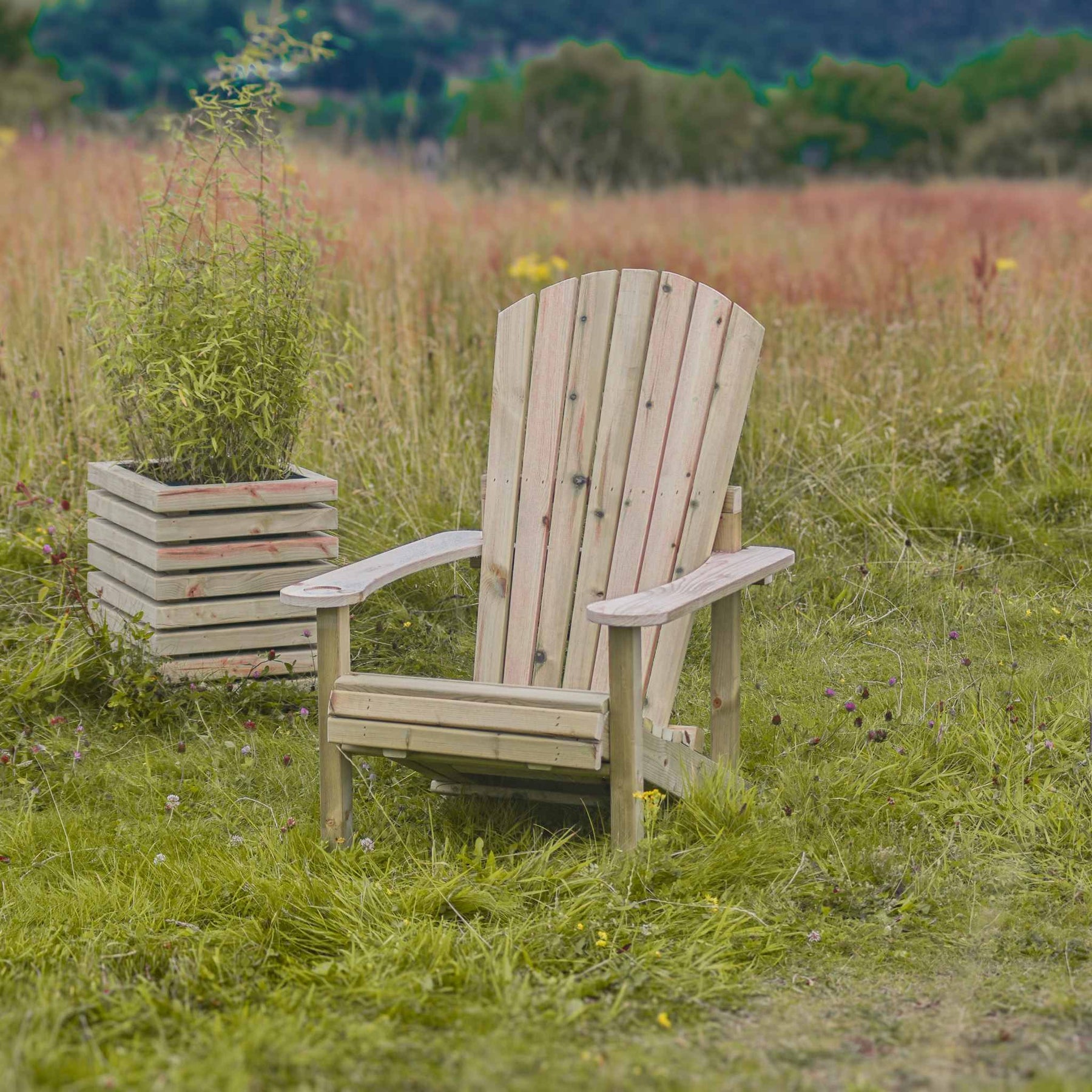 Wooden Adirondack Reclining Garden Chair | Free UK Delivery – Timber ...