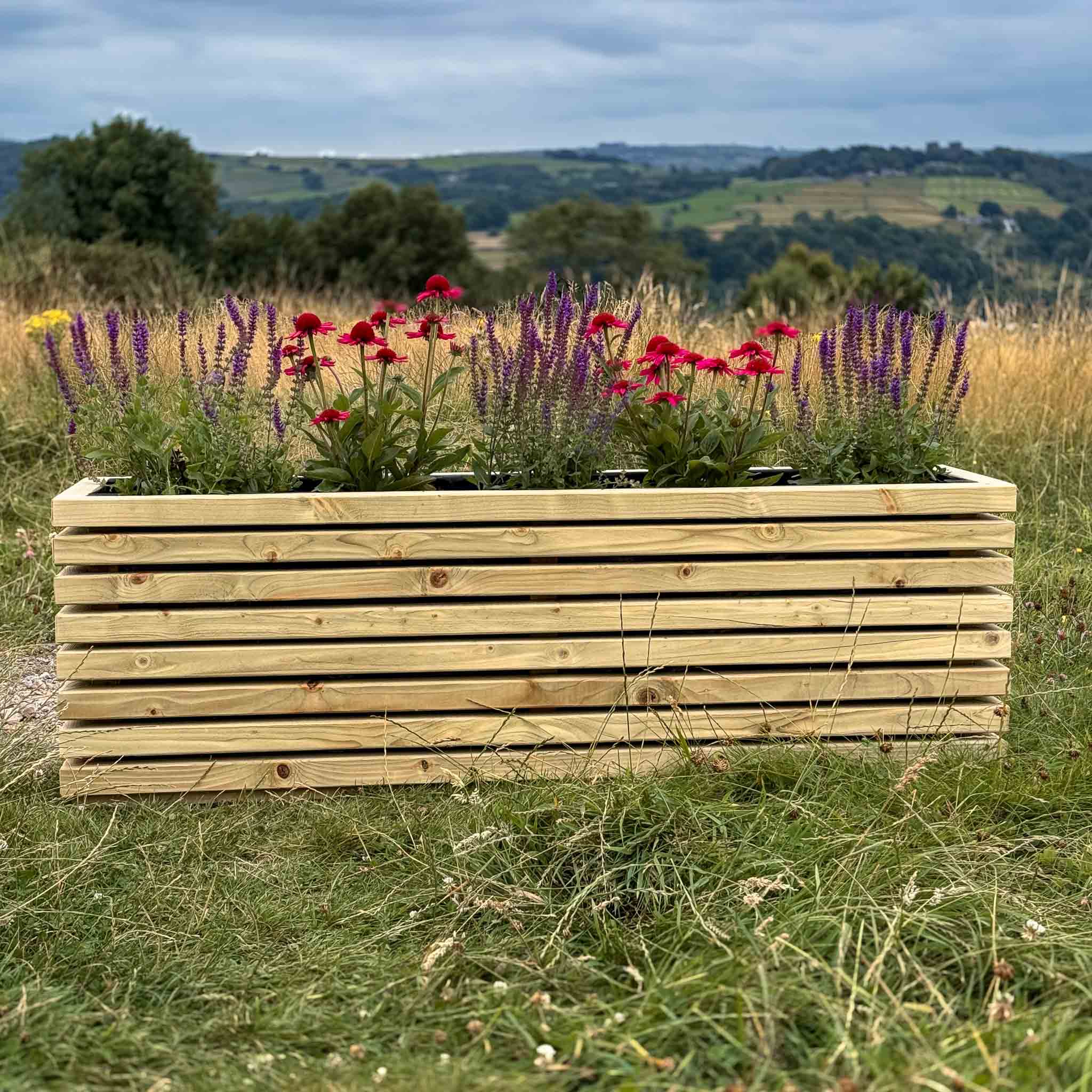 Contemporary Wooden Planter | Fully Assembled & Lined | Optional Castor ...