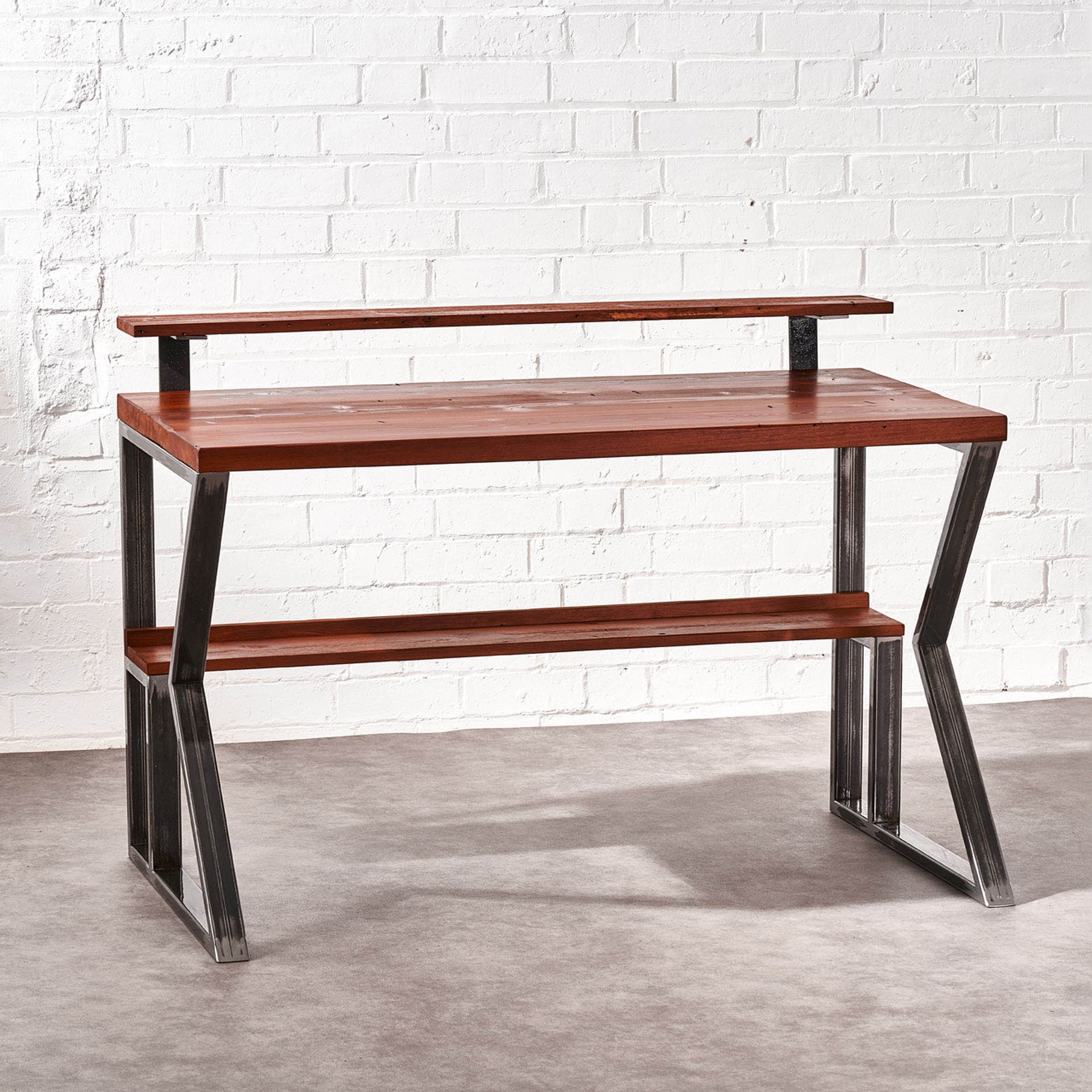 Handcrafted Minimalist Writing Desk with Reclaimed Wood and Steel Fram ...